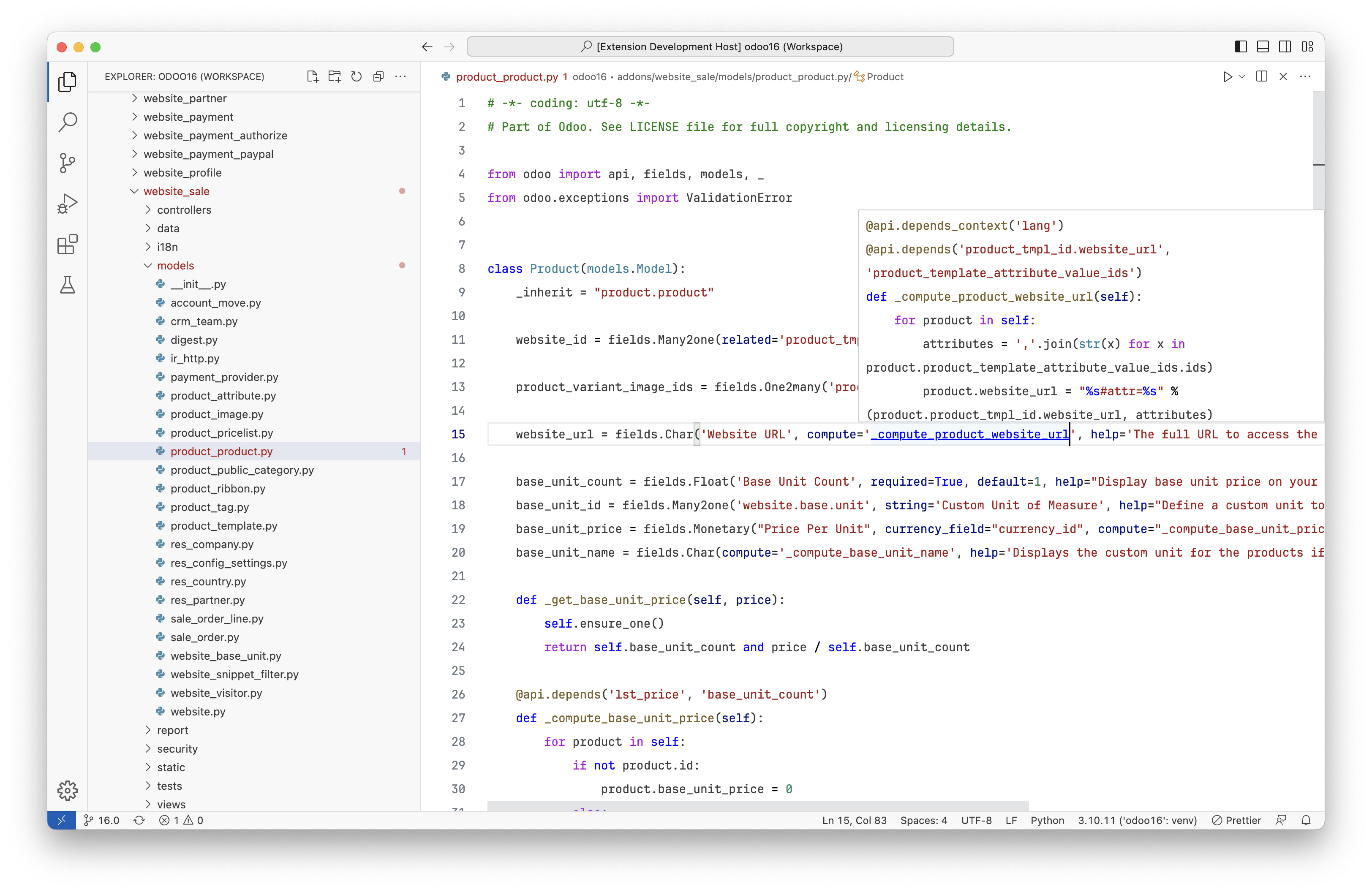 Add Code Completion And Navigation For Model Method Name References · Issue 16 · Odoo Ide