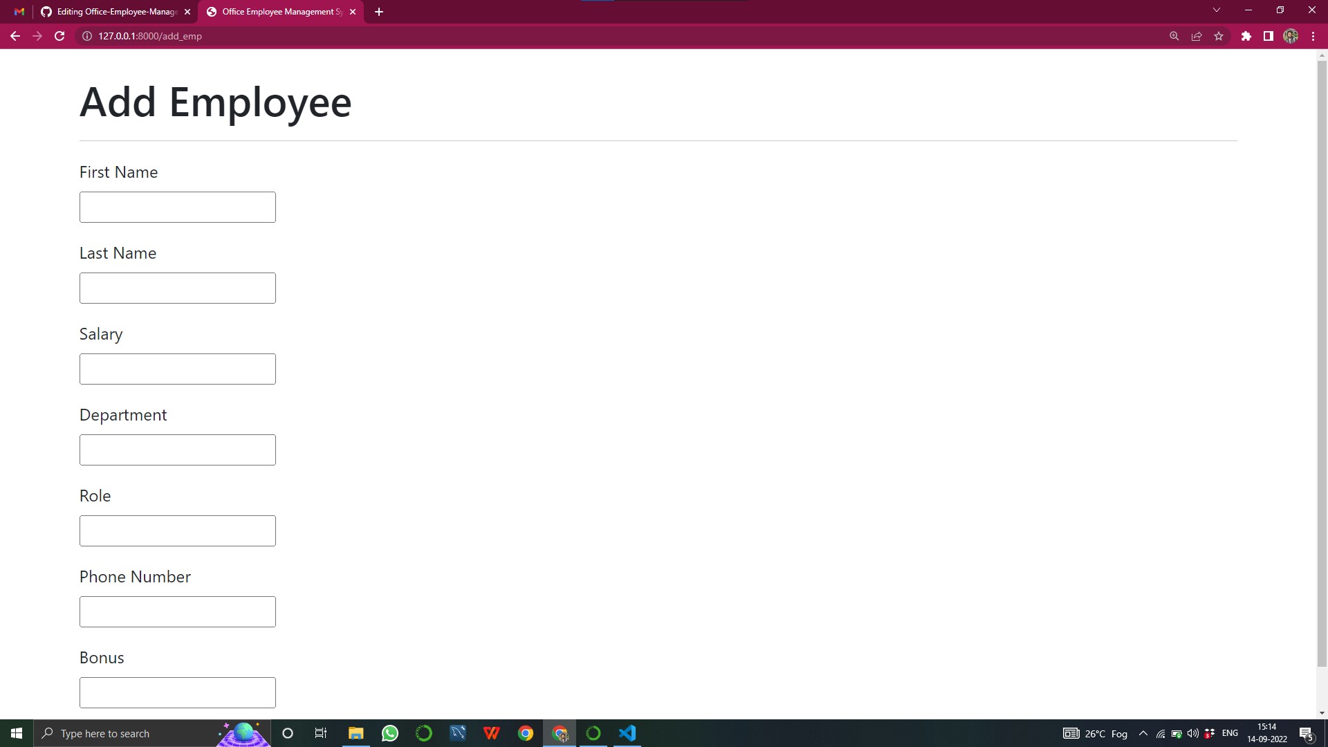 GitHub - kaundalvinay/Office-Employee-Management-System: An application ...