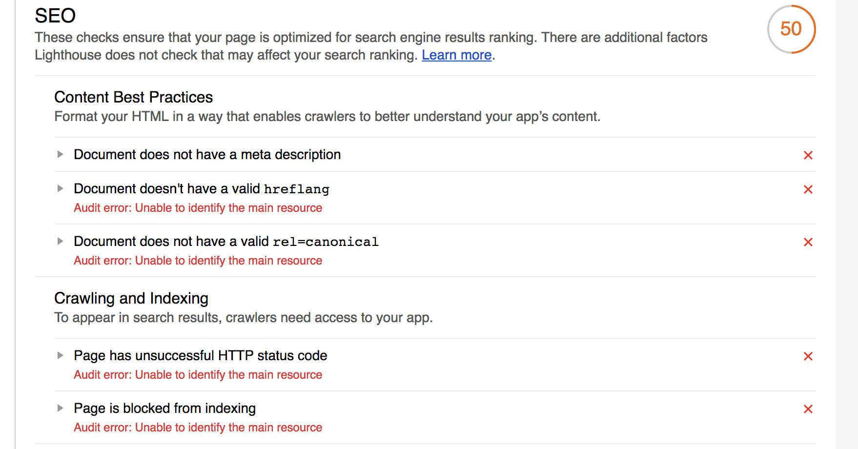 Audit error: Unable to identify the main resource · Issue #4814 · GoogleChrome/lighthouse · GitHub