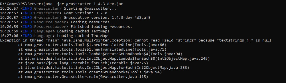 [Bug] Exception in thread "main" java.lang.NullPointerException ... · Issue #1950 · Grasscutters ...
