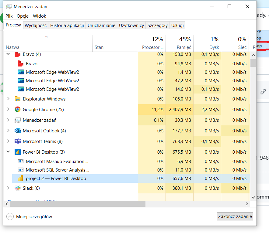 Error 200: Power BI Desktop process is opening or the Analysis Services instance is not yet ...
