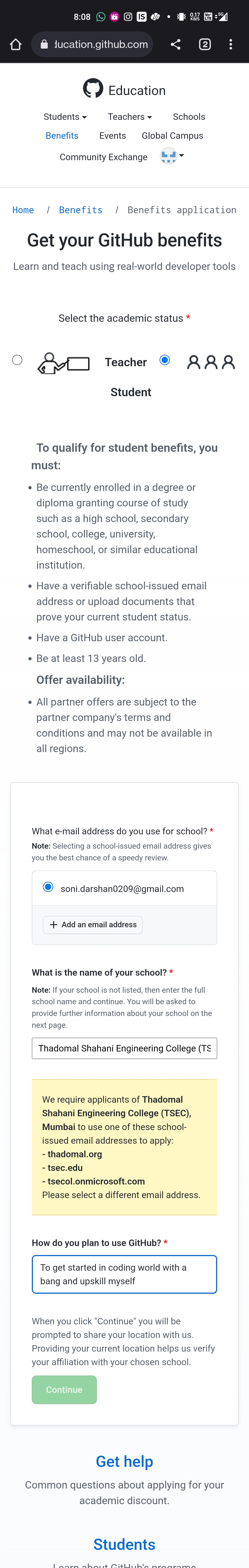 GitHub students benefits · community · Discussion #49925 · GitHub