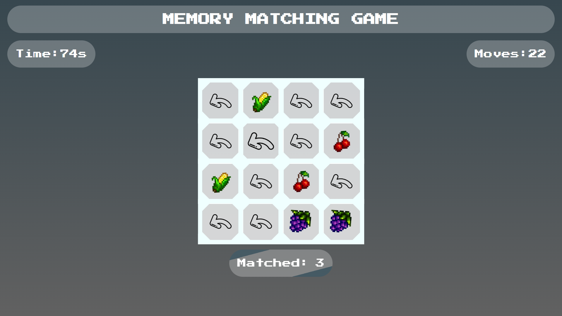 GitHub - TripleA160/Memory-Matching-Game: Memory Matching game made ...