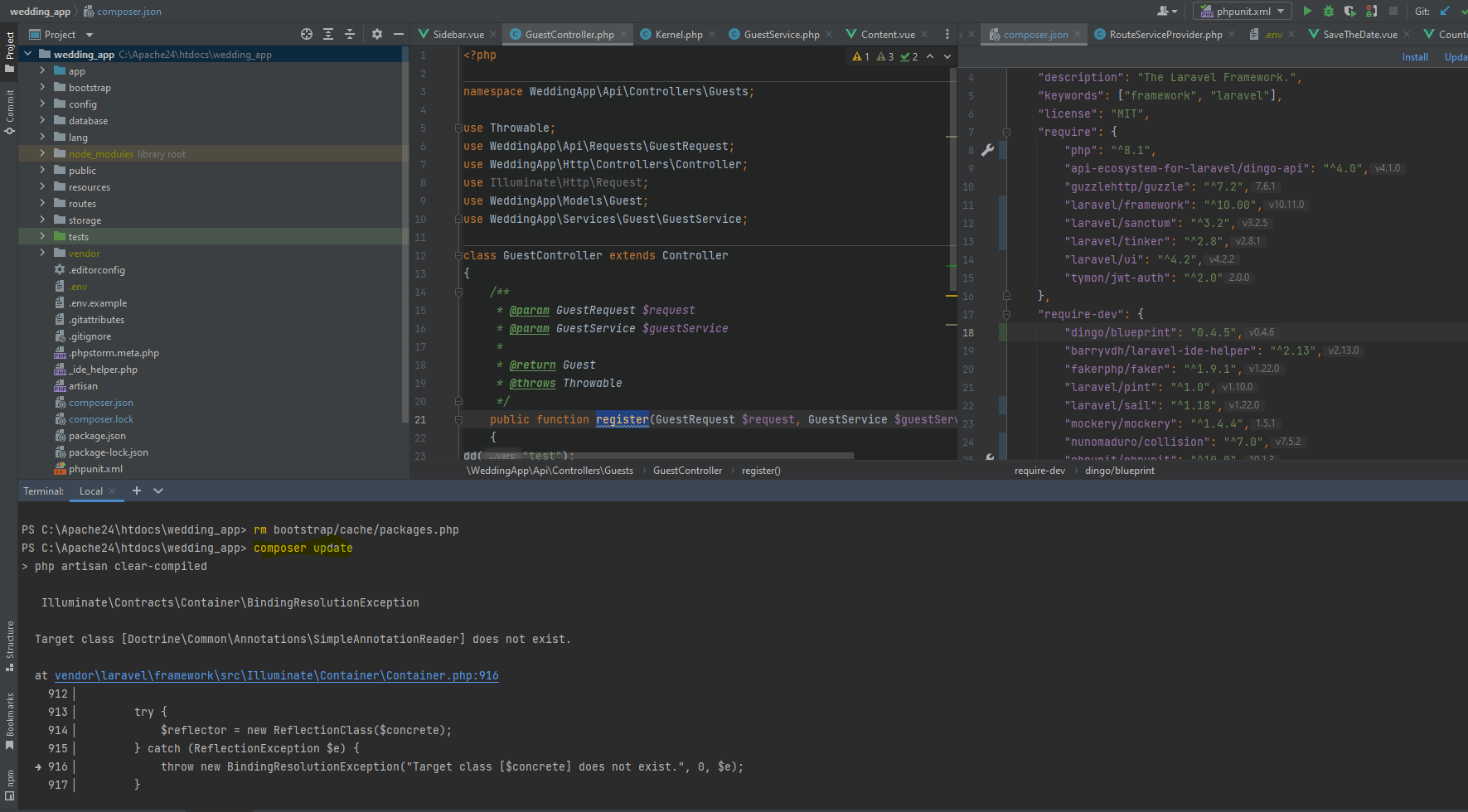 Error On Composer Update After Dingo Blueprint 0 4 6 Update · Issue 36 · Api Ecosystem For