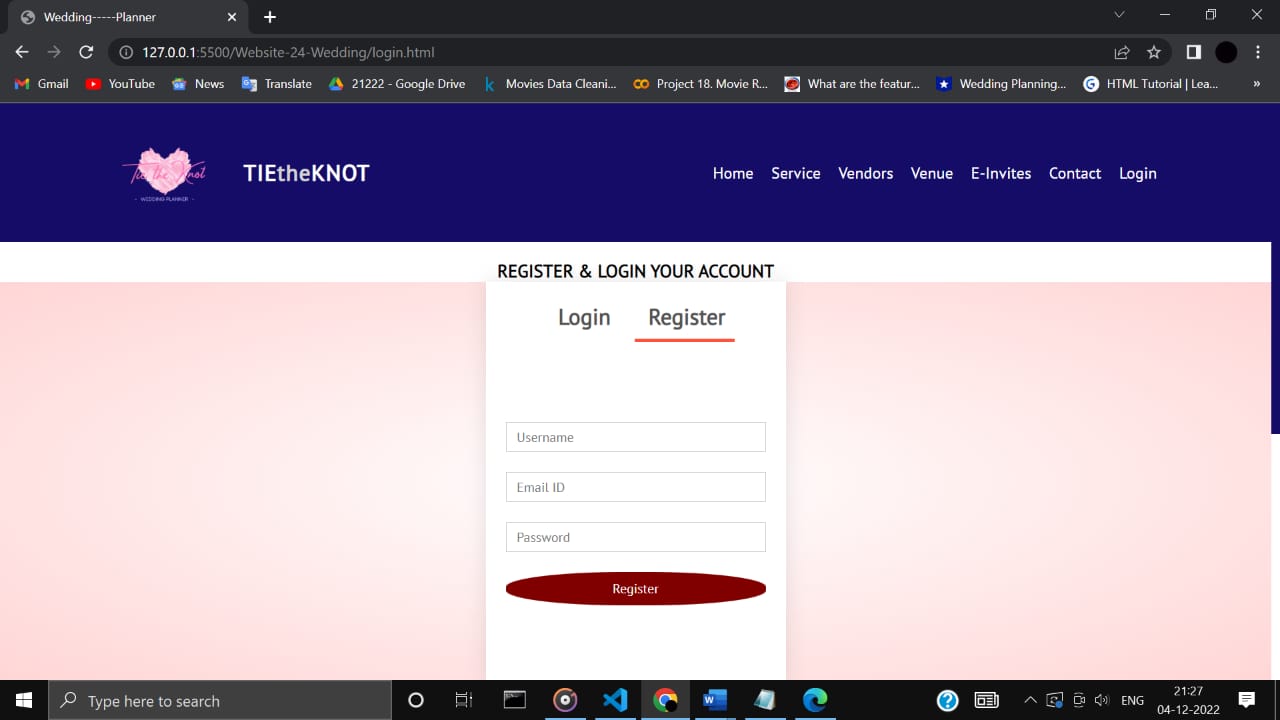 GitHub - Kanika-Chopra/Tie-The-Knot: The main objective of this website is for the couples to ...