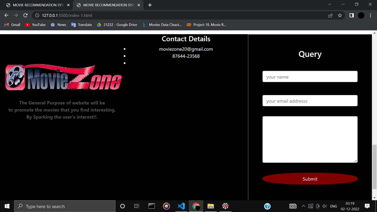 GitHub - Kanika-Chopra/MoviesZone: The primary goal of MoviesZone is to filter and predict only ...
