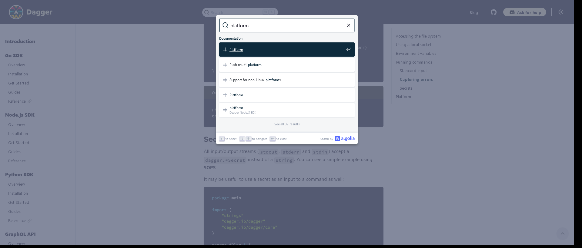 Docs search sometimes sends to old docs · Issue #4304 · dagger/dagger · GitHub