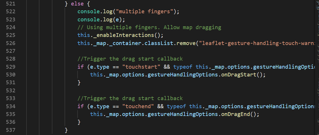 Leaflet Dragend Event Not Working On Ios · Issue 30 · Elmarquisleafletgesturehandling · Github