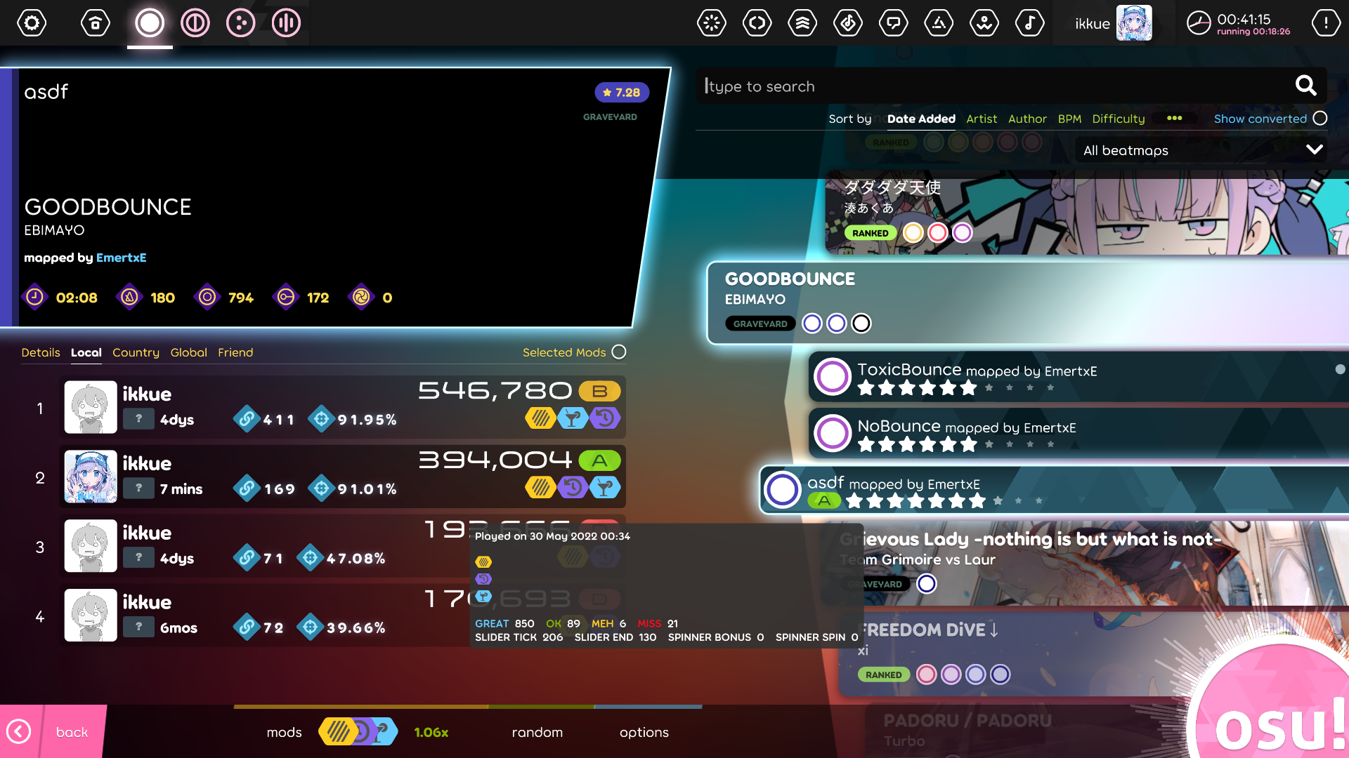 Different order of mods displayed on the leaderboards between stable ...
