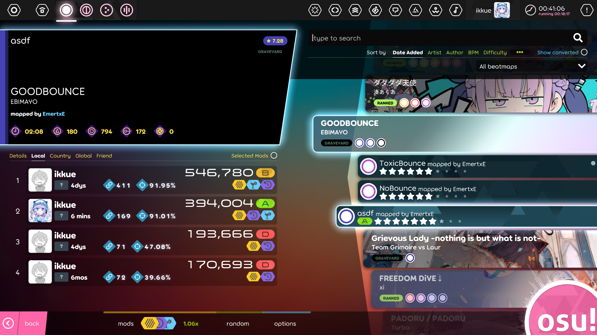 Different order of mods displayed on the leaderboards between stable ...