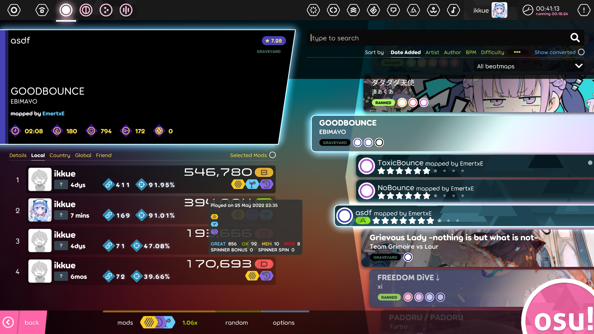 Different order of mods displayed on the leaderboards between stable ...