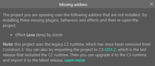 Lens got renamed to Lens2 in C3 · Issue #5240 · Scirra/Construct-bugs · GitHub