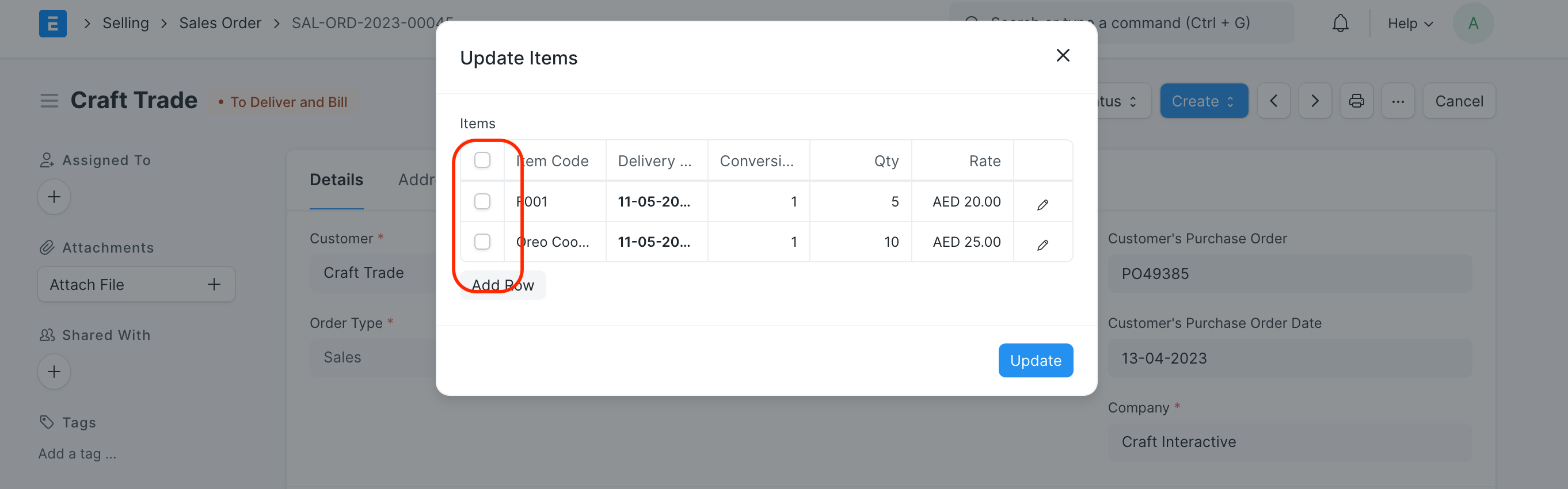 Update Item Pop Up Is Not Showing Row Number · Issue 35258 · Frappeerpnext · Github