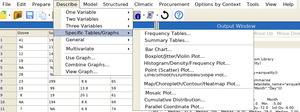 Describe > Specific Tables/Graphs > Line Plot... menu item doesn't ...
