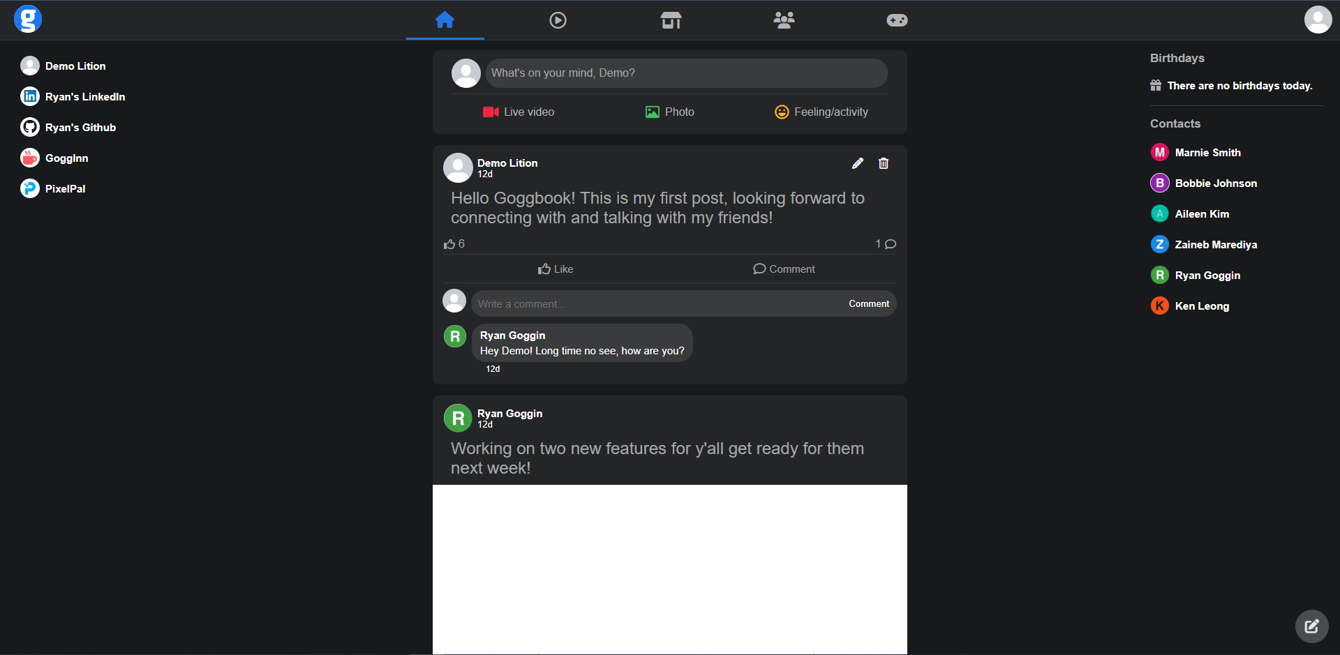 GitHub - ryangoggin/Goggbook: Fullstack project (Flask backend/React frontend) that is a ...