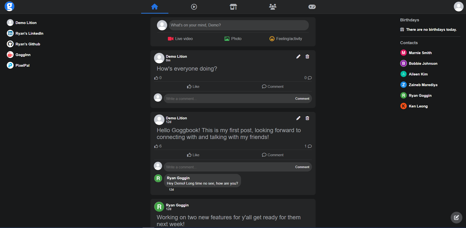 GitHub - ryangoggin/Goggbook: Fullstack project (Flask backend/React frontend) that is a ...