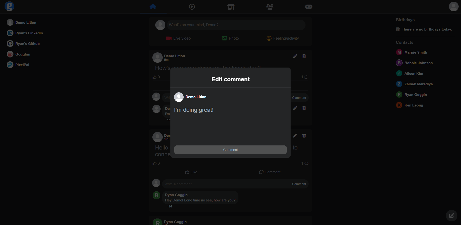 GitHub - ryangoggin/Goggbook: Fullstack project (Flask backend/React frontend) that is a ...