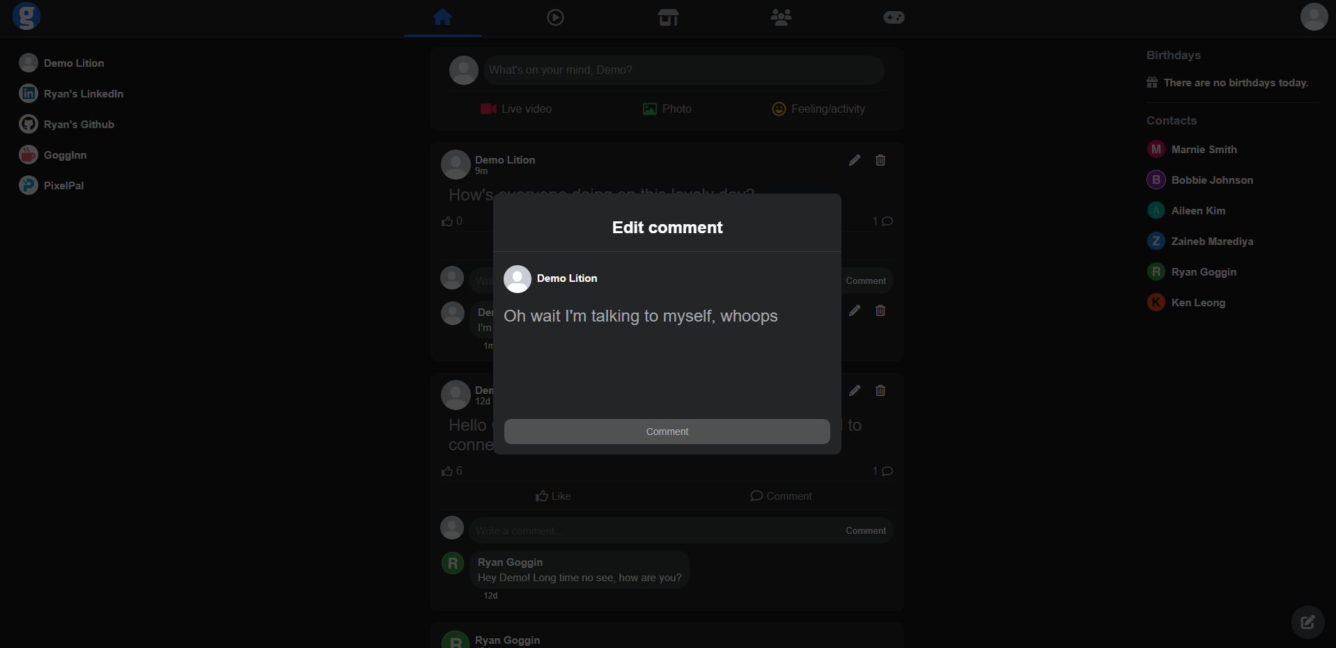 GitHub - ryangoggin/Goggbook: Fullstack project (Flask backend/React frontend) that is a ...