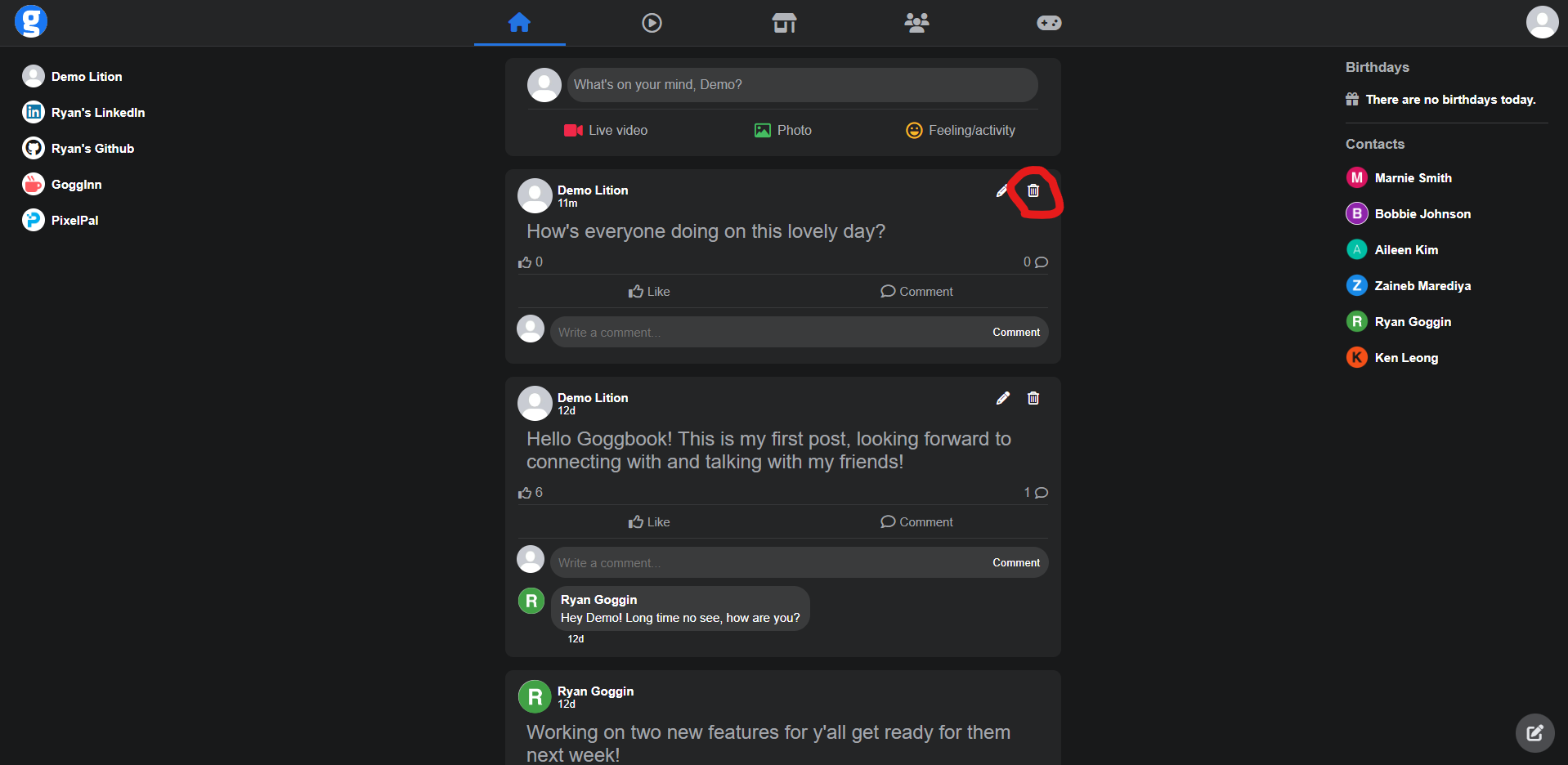 GitHub - ryangoggin/Goggbook: Fullstack project (Flask backend/React frontend) that is a ...