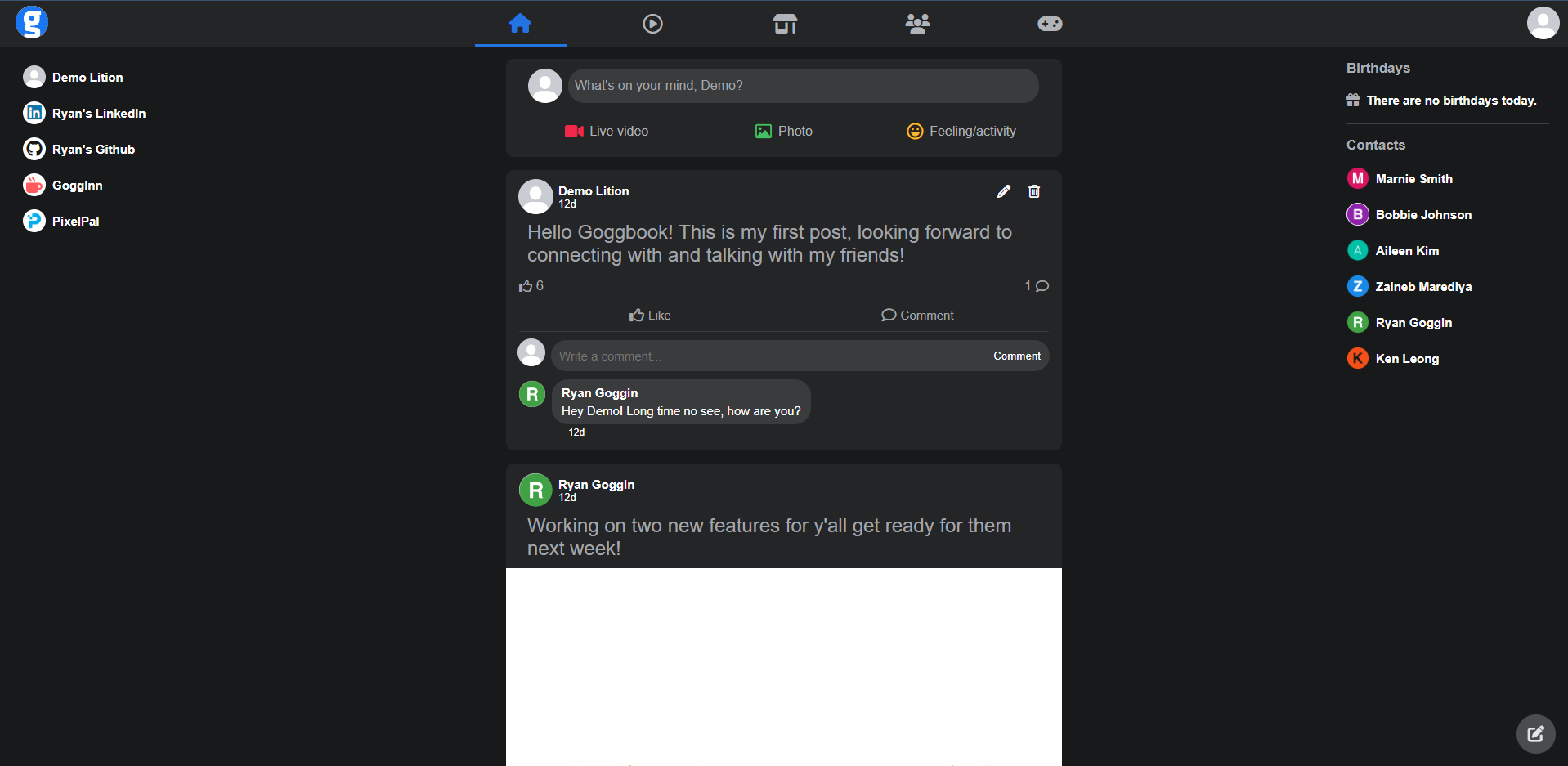 GitHub - ryangoggin/Goggbook: Fullstack project (Flask backend/React frontend) that is a ...