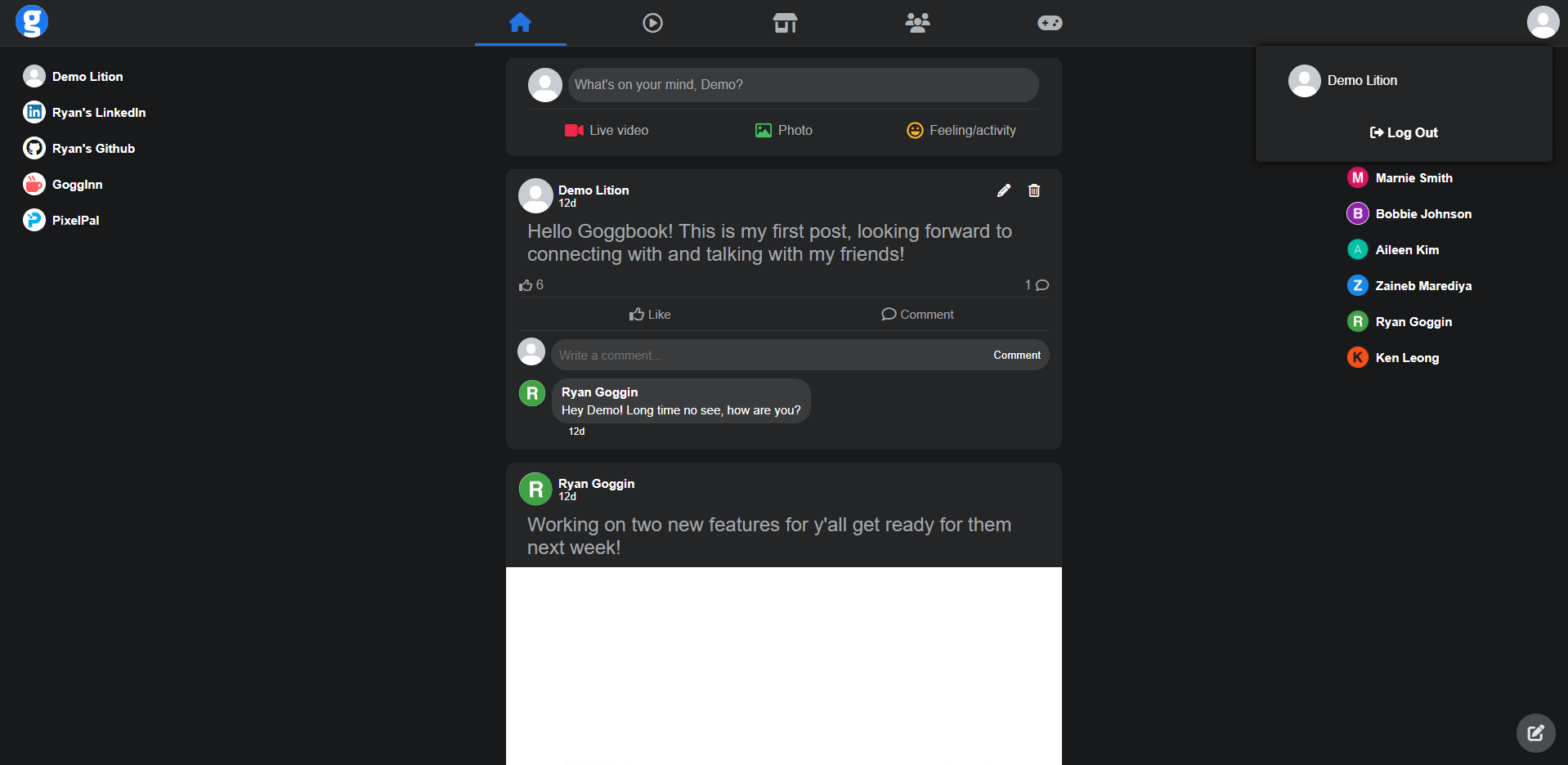 GitHub - ryangoggin/Goggbook: Fullstack project (Flask backend/React frontend) that is a ...