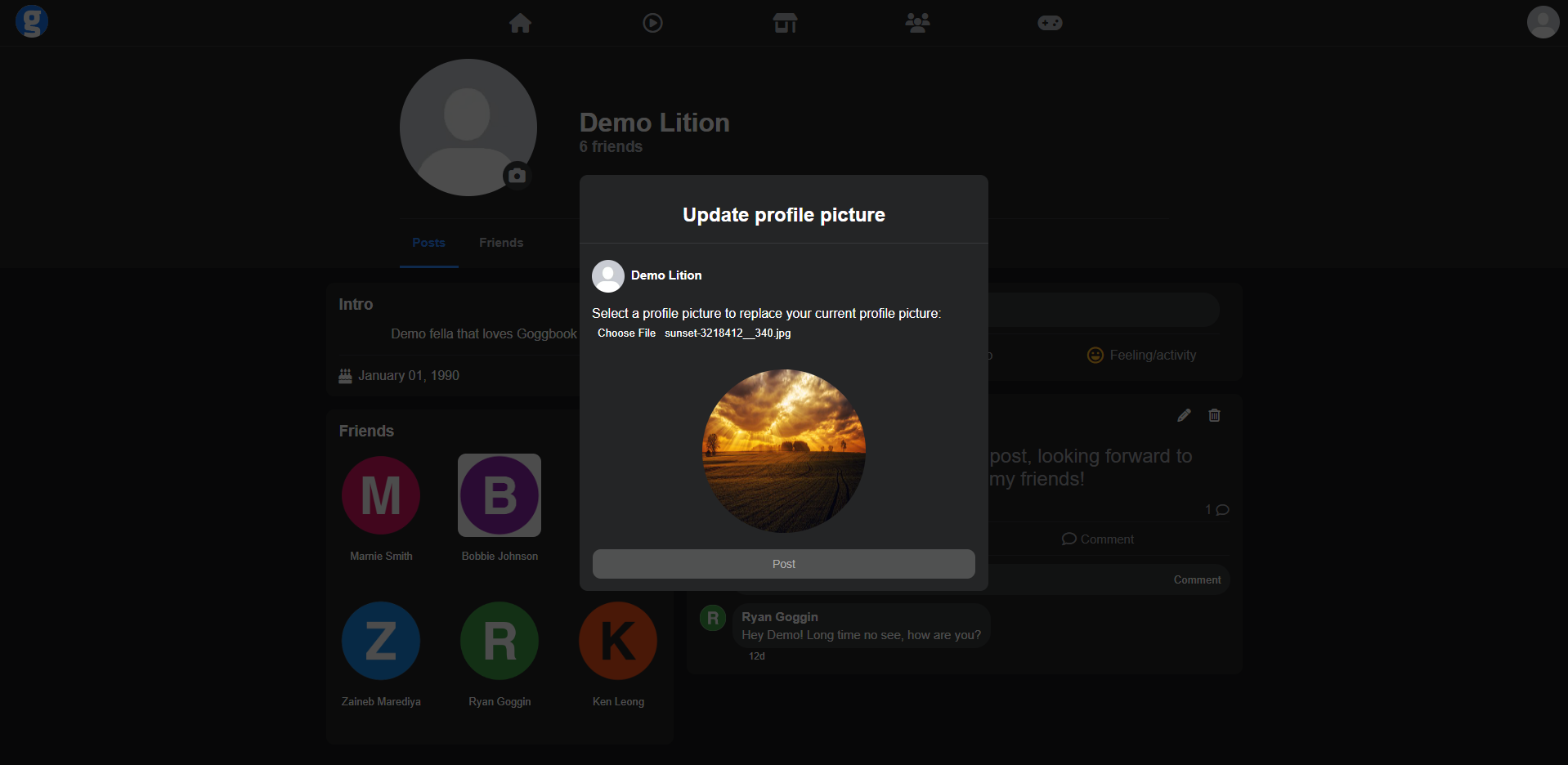 GitHub - ryangoggin/Goggbook: Fullstack project (Flask backend/React frontend) that is a ...