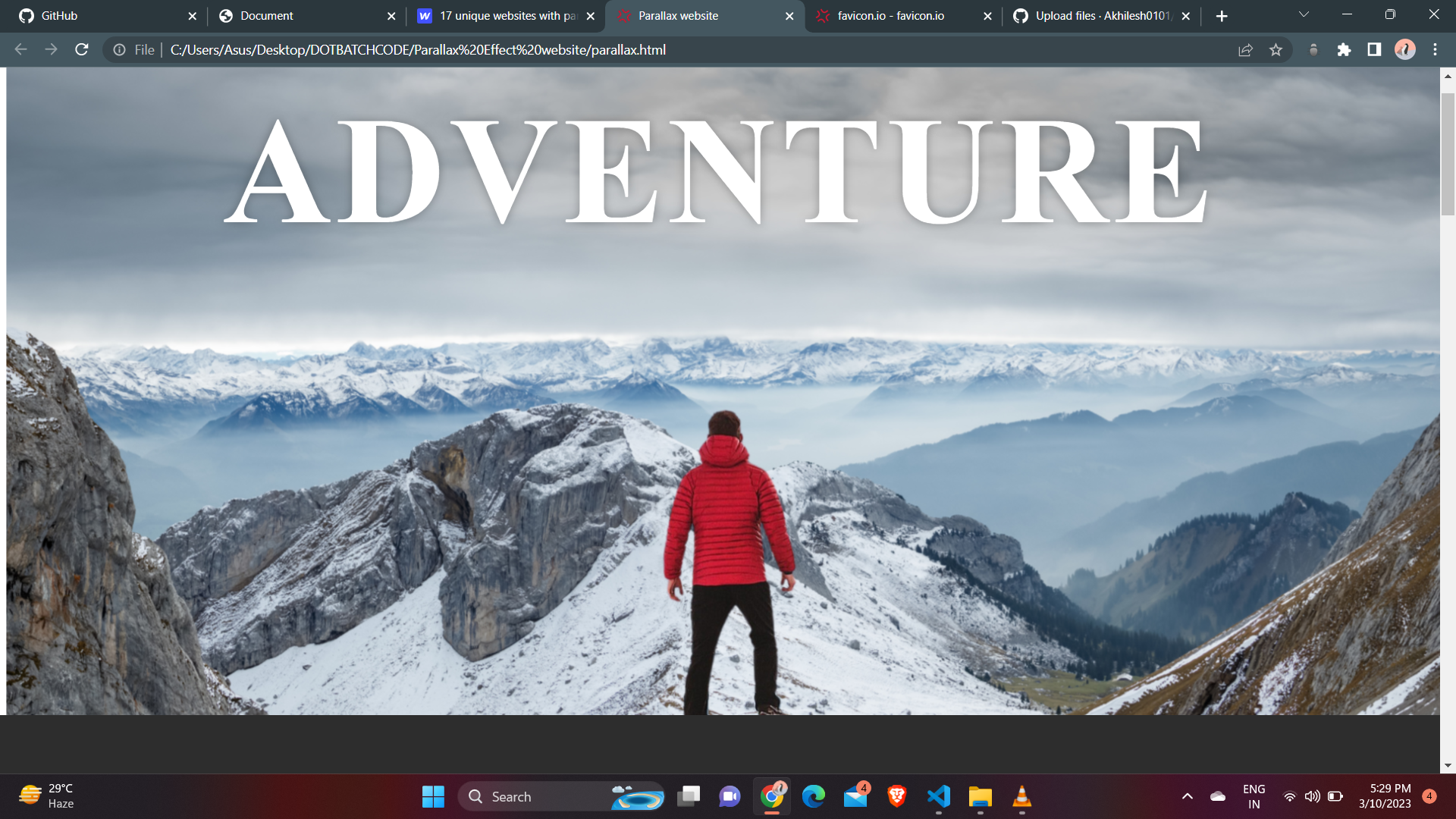Github Akhilesh0101parallax Website This Is A Parallax Website Using Html And Css