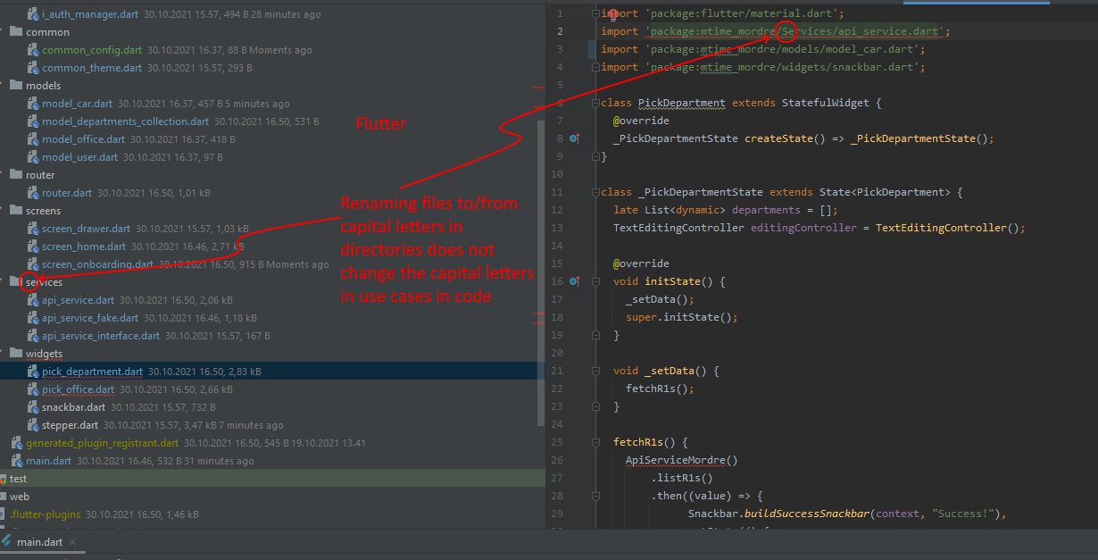 Issue with renaming files to/from capital letters in AS2020.3.1 (in a Flutter project) · Issue ...