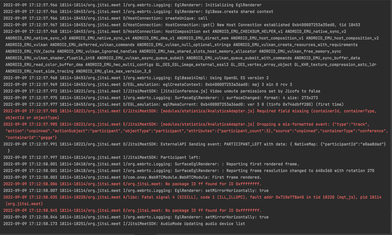 App Crashes Unexpectedly after joining a call in Android · Issue #11736 · jitsi/jitsi-meet · GitHub