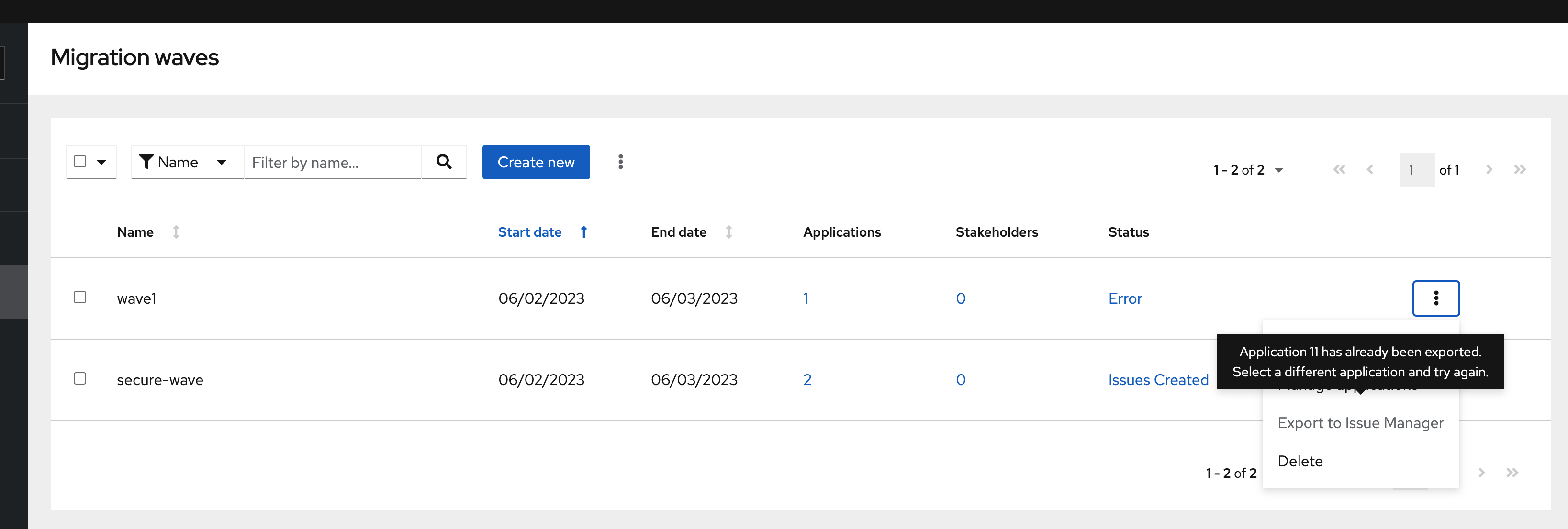 Error when trying to export applications as issues to tracker · Issue #952 · konveyor/tackle2-ui ...