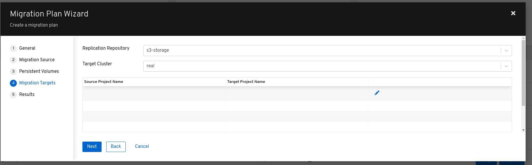 Migration Target table not showing project/namespace names · Issue #217 · migtools/mig-ui · GitHub