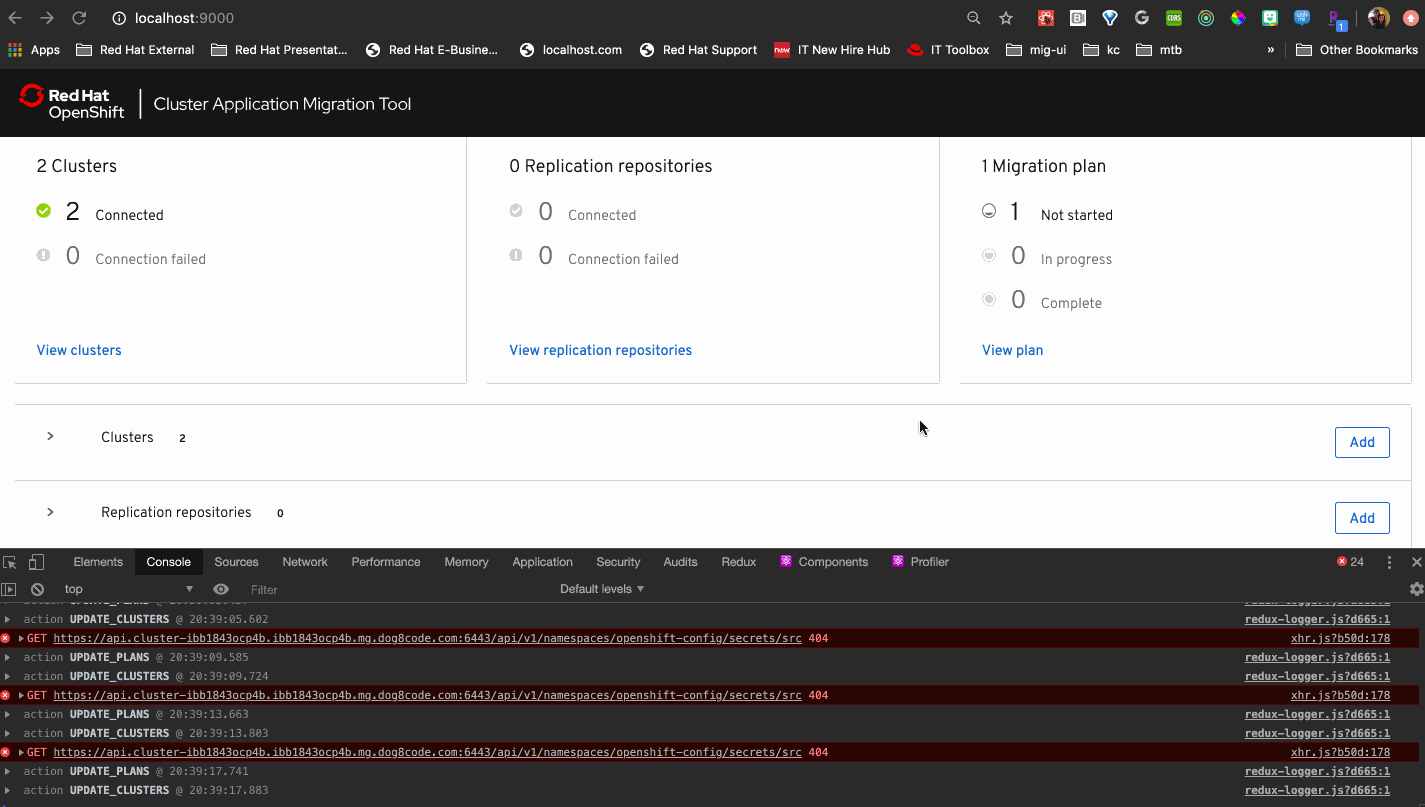 (bug): Fetch list (cluster/storage/plan) fails when a secret is missing · Issue #767 · migtools ...