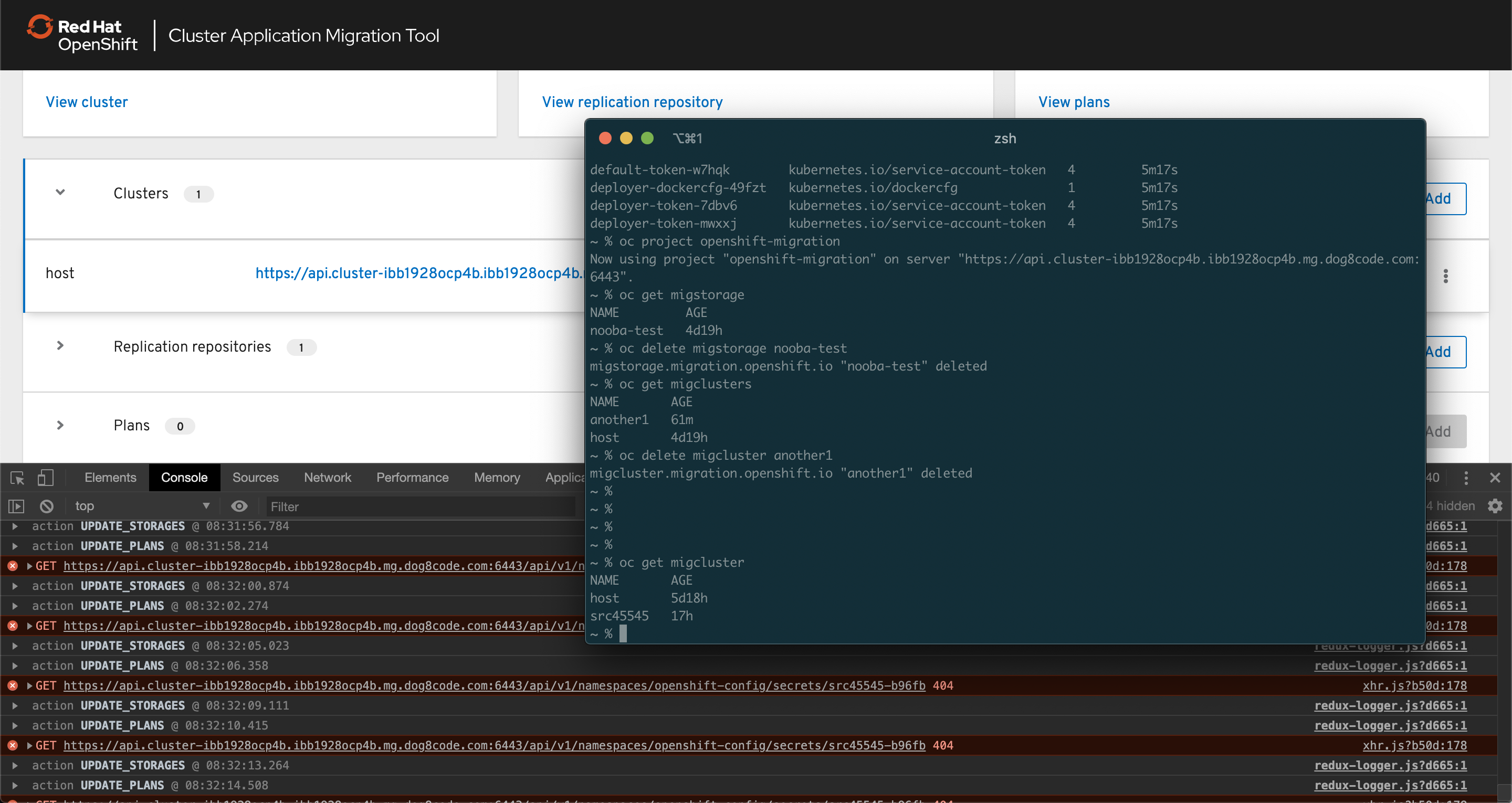 (bug): Fetch list (cluster/storage/plan) fails when a secret is missing · Issue #767 · migtools ...