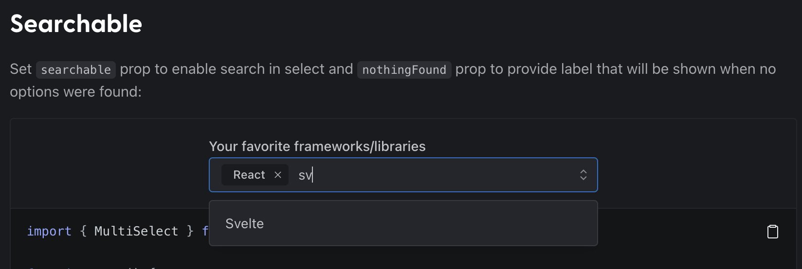 [@mantine/core] MultiSelect hiding searchable values after losing focus · Issue #3610 ...