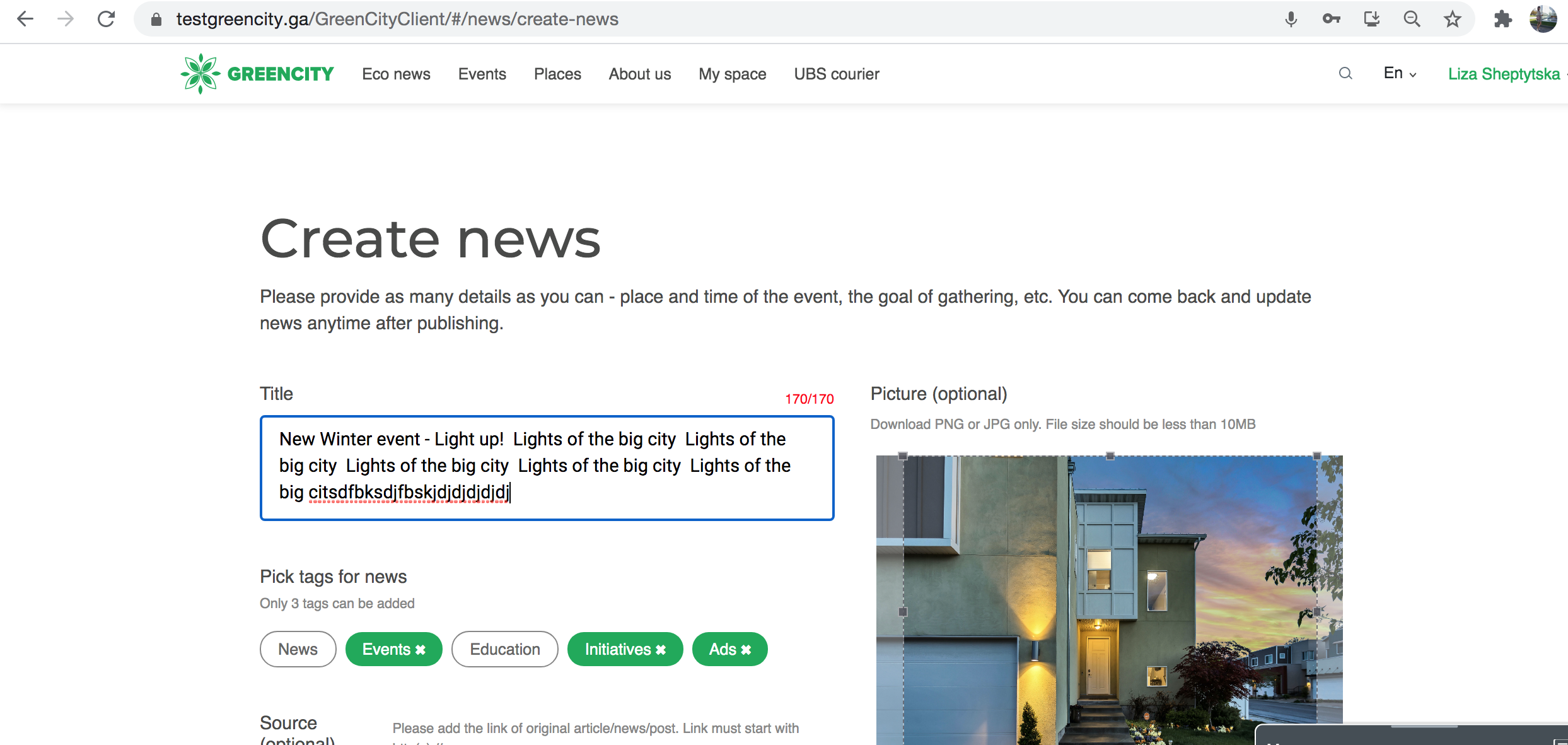[Create news] There is no highlighted warning message on the bottom of the text box when user ...
