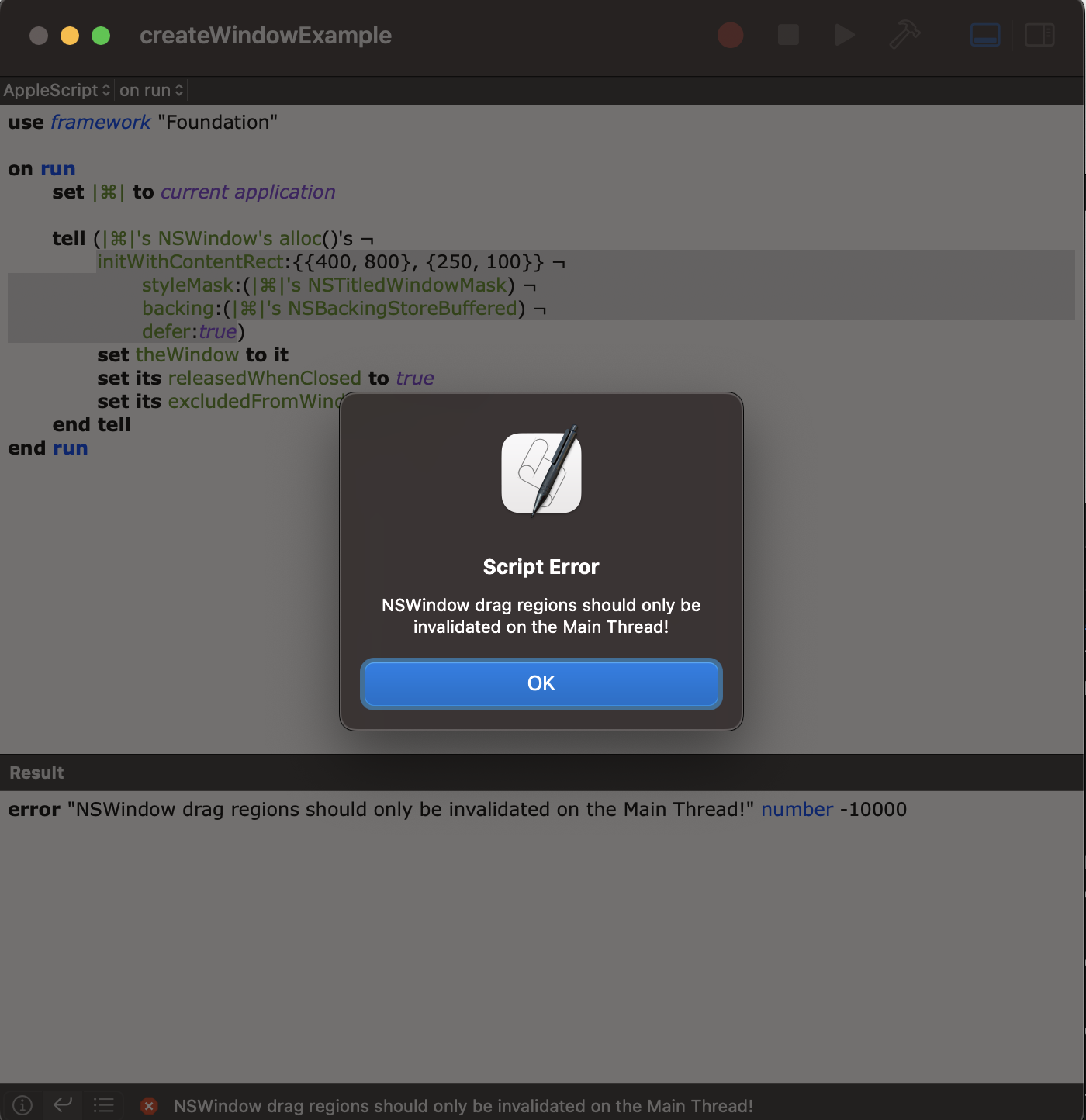 NSWindow drag regions should only be invalidated on the Main Thread ...
