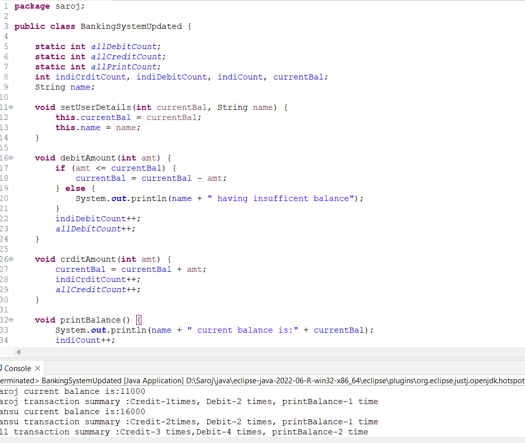 Updated Banking system by saroj0306 · Pull Request #503 · KrishnaKTechnocredits ...