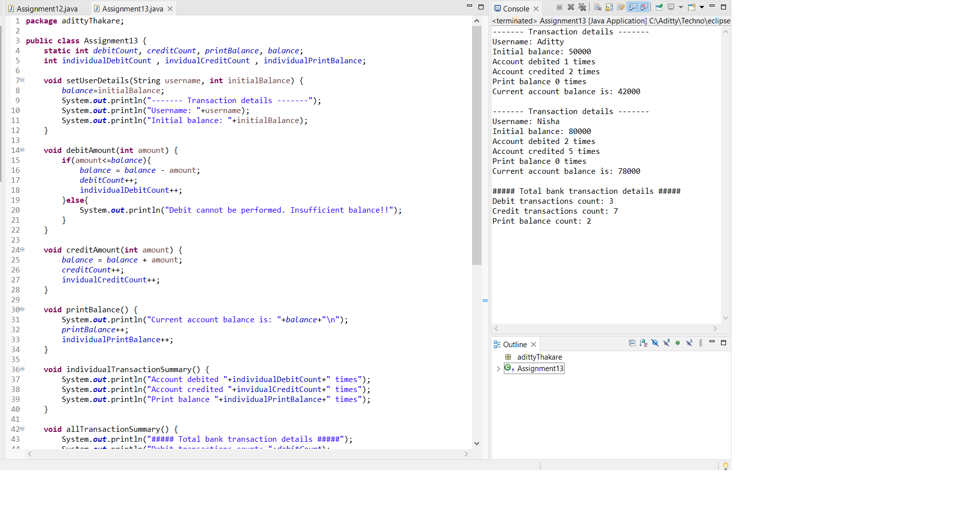 Assignment12-13_Aditty by AdittyThakare10 · Pull Request #273 · KrishnaKTechnocredits ...