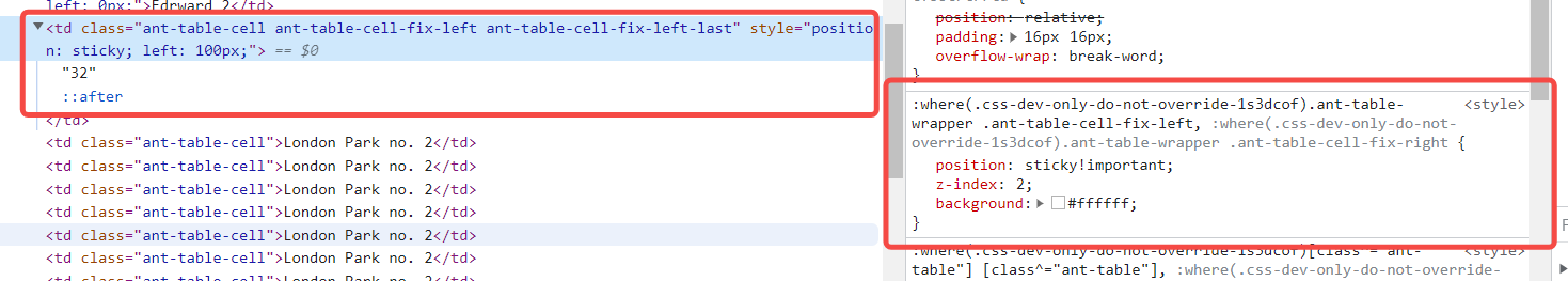 Table property rowClassName not working as expected on fixed columns ...