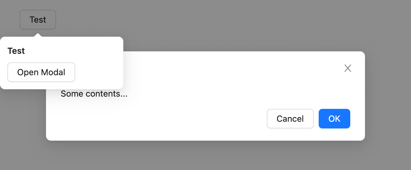 Popover won't close after opening a Modal · Issue #41362 · ant-design/ant-design · GitHub
