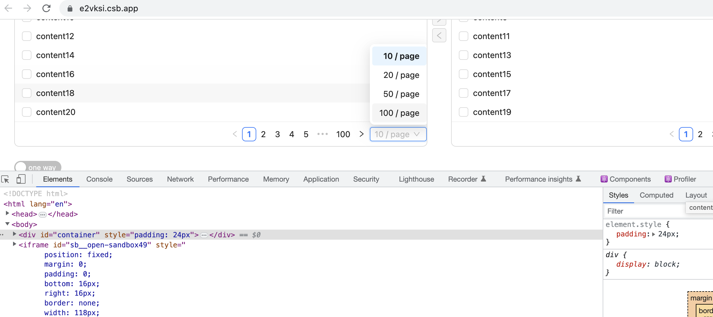 Transfer 穿梭框分页 SizeChanger 无效且缺少左右 padding 样式 · Issue #41790 · ant ...