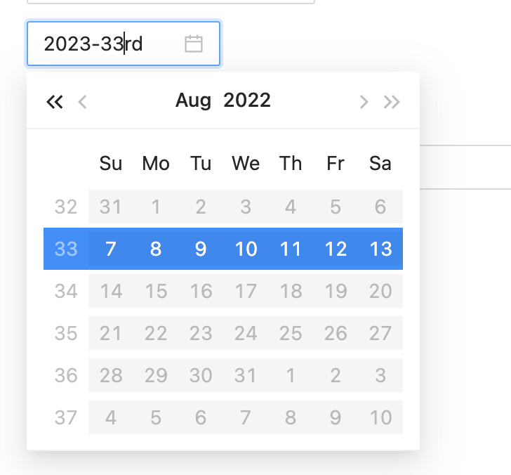 DatePicker[picker=week]禁用时，切换年，选中项没有跟着禁用周取消选中效果 · Issue #44107 · ant-design/ant-design · GitHub