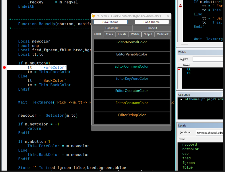GitHub - nfoxdev/nfThemes: VFP Color Theme Tool