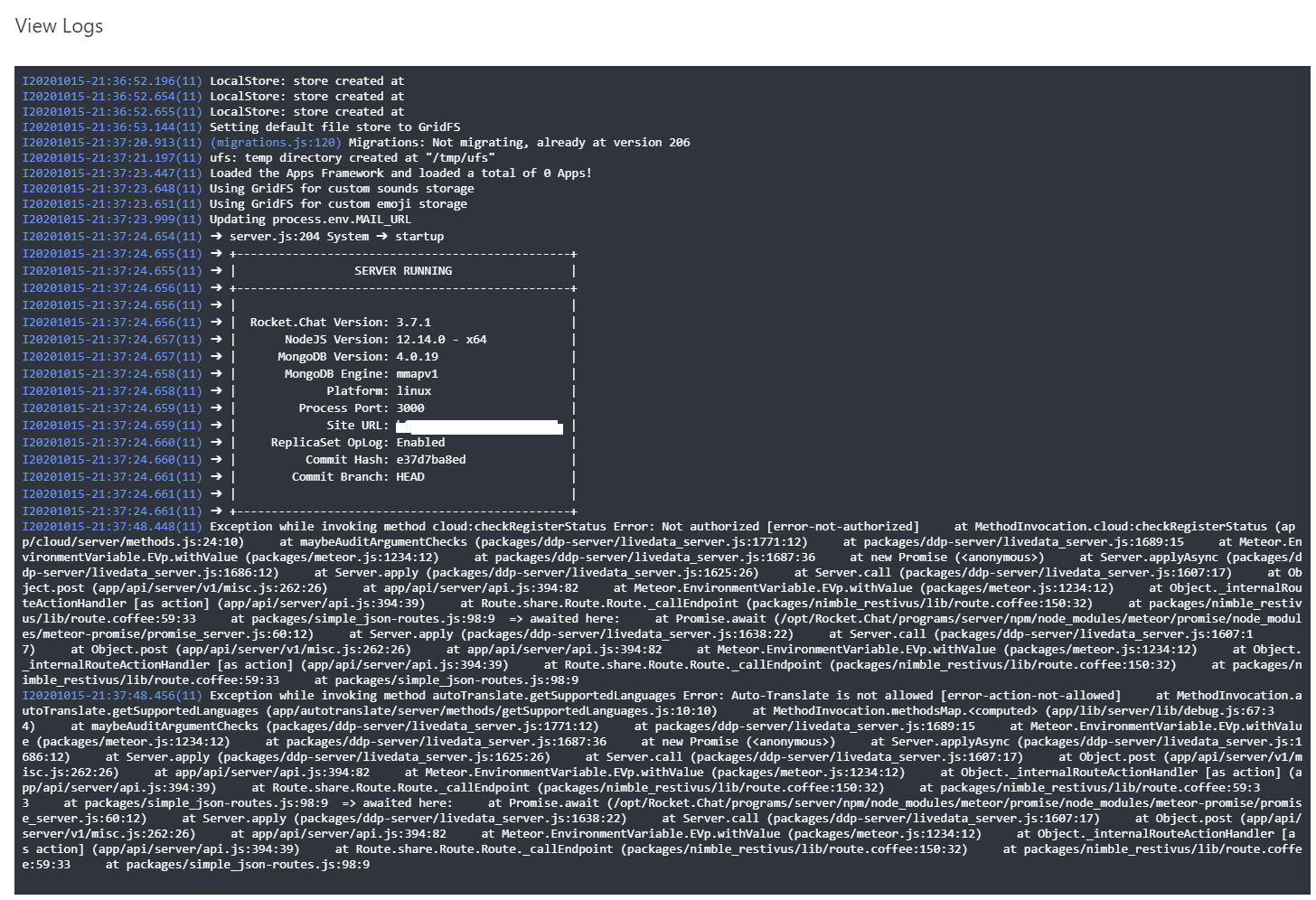 Exception while invoking method cloud:checkRegisterStatus and Exception while invoking method ...