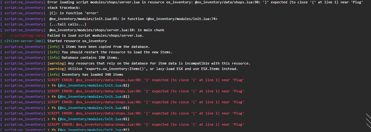 I keep getting repeat error in console. · Issue #817 · overextended/ox_inventory · GitHub