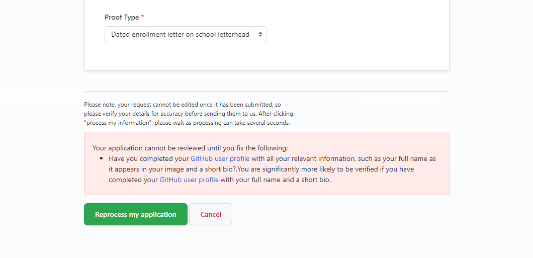 "Application cannot be reviewed" · community · Discussion #42205 · GitHub