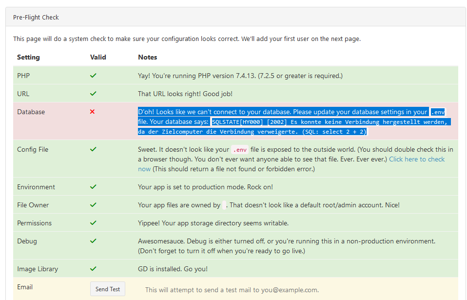 Snipe IT Pre-Flight Database Error · Issue #11750 · grokability/snipe-it · GitHub