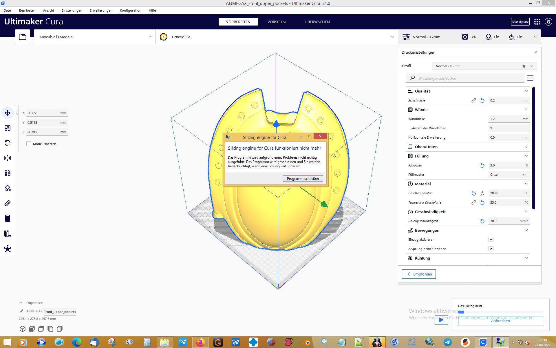 Crash · Issue 13139 · Ultimaker Cura · Github