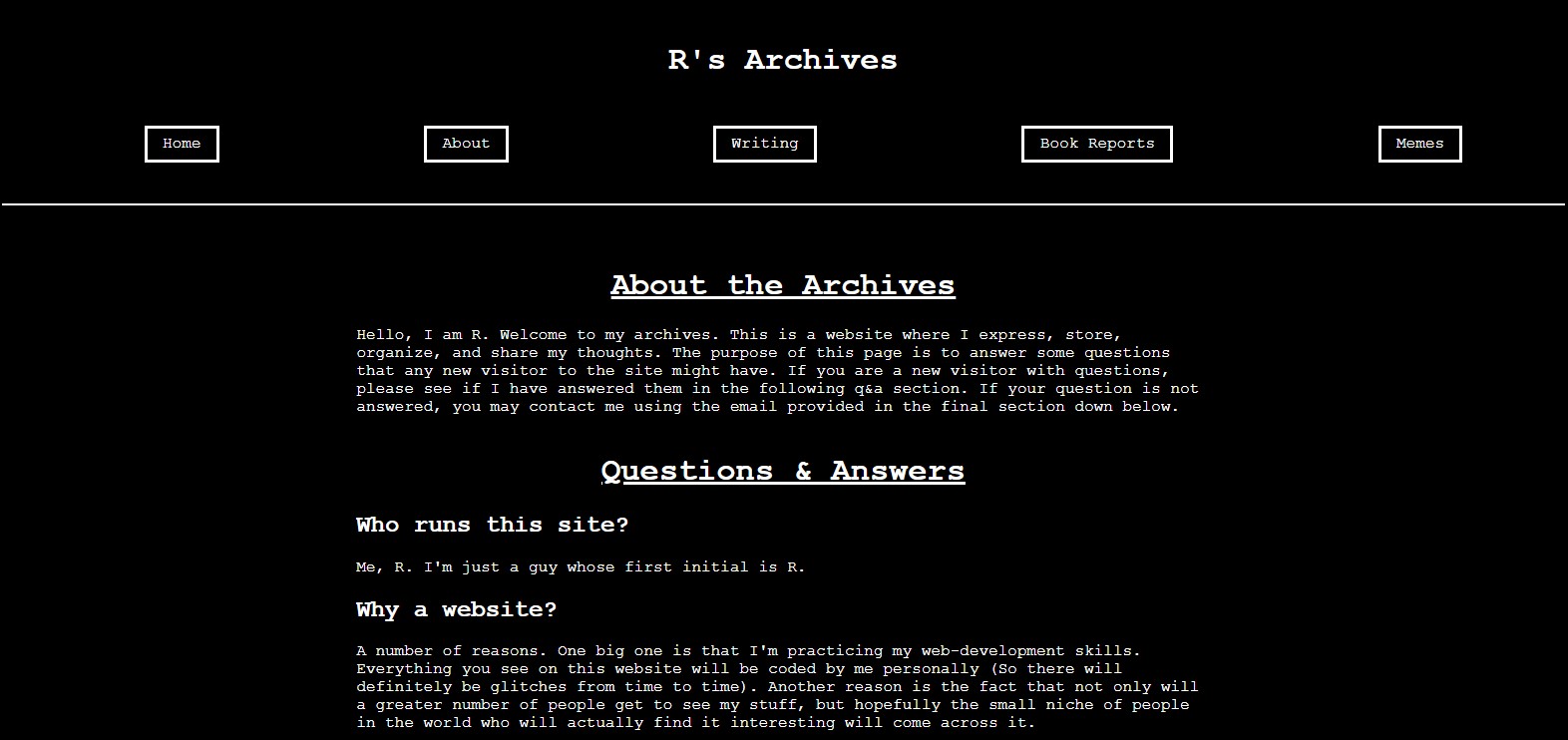 GitHub - rmchale42/RsArchives: R's Archives Website