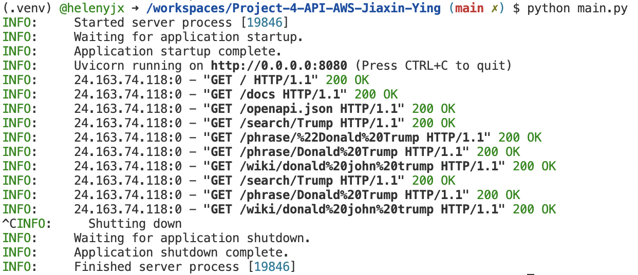 GitHub - nogibjj/Project-4-API-AWS-Jiaxin-Ying